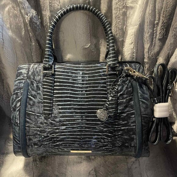 Brahmin | Bags | Large Brahmin Blue Leather Tote | Poshmark